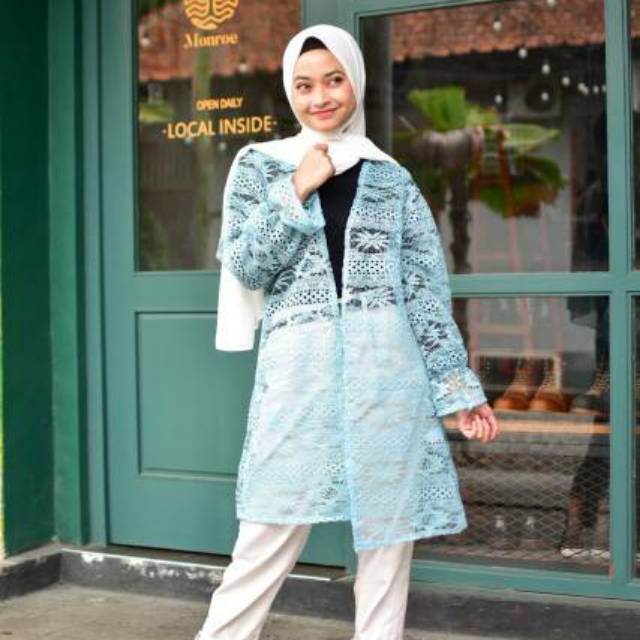 Jual Cardigan Kardigan Outer Brokat Lace Malida | Shopee Indonesia
