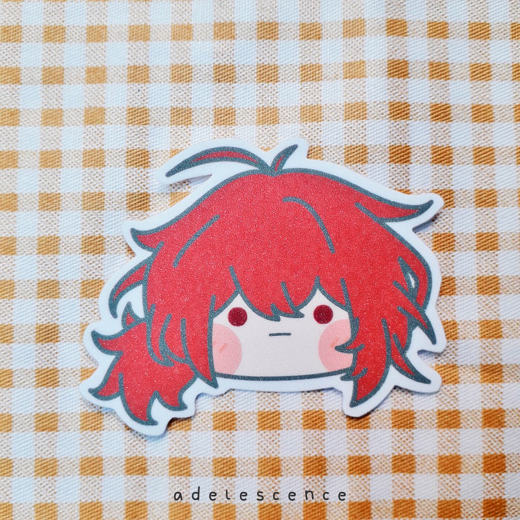 Genshin Impact: Diluc Glitter Sticker by Adelescence | BeeCost