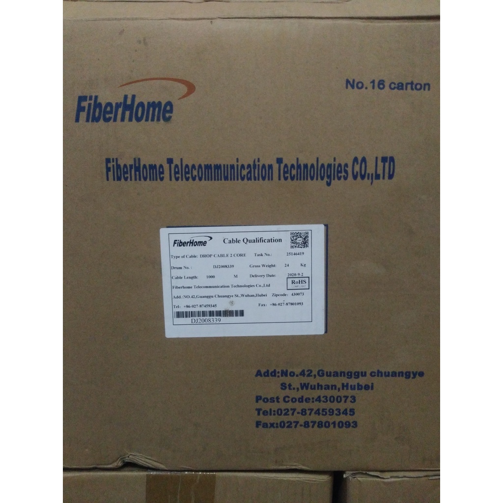 Jual Kabel Fiber Optic Fiberhome Drop Cable 2 Core - 1 Roll Indonesia ...