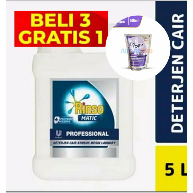 Jual Rinso matic cair 5 Liter | Deterjen Rinso Matic | Rinso Cair ...