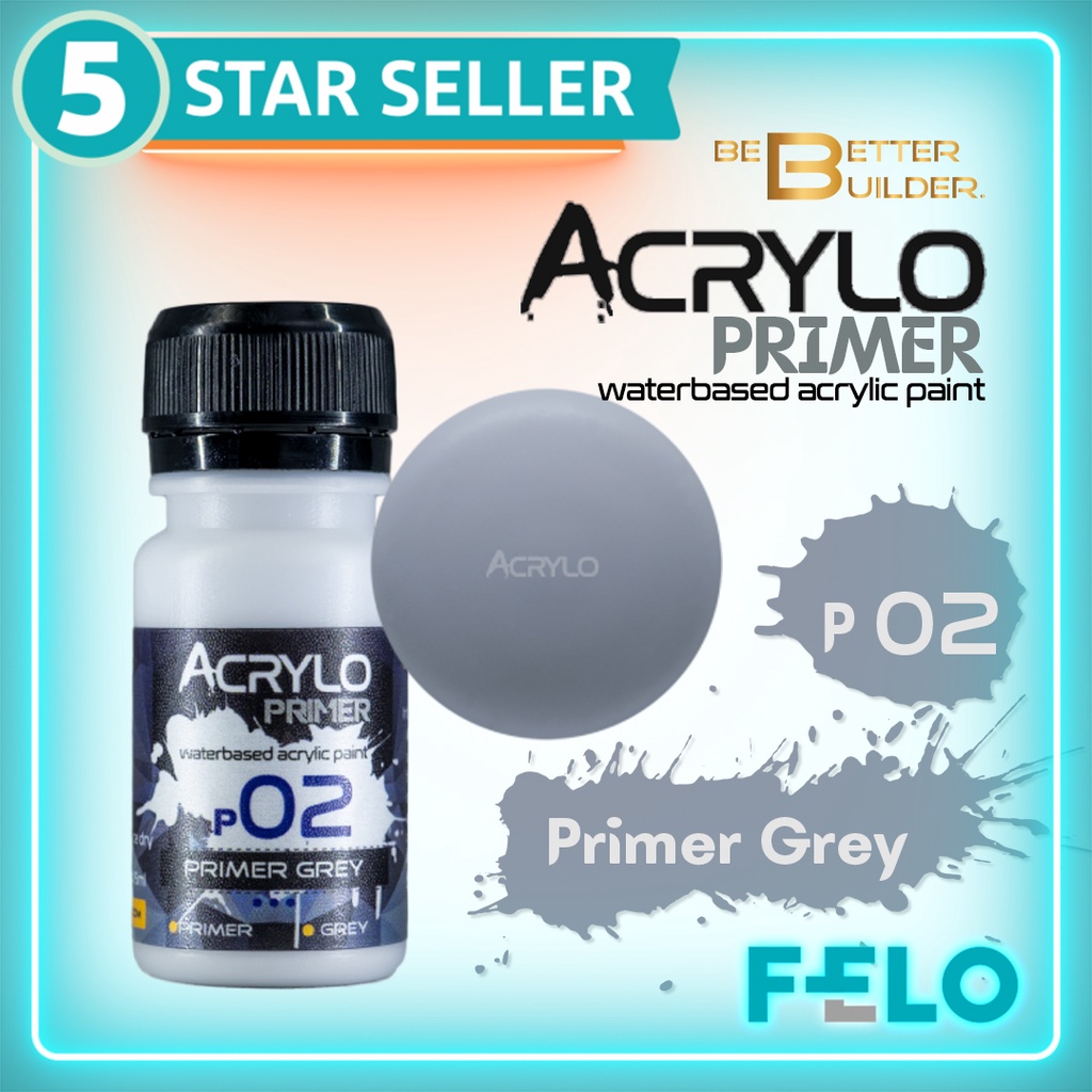 Jual ACRYLO PRIMER GREY P02 - CAT KUAS AIRBRUSH GUNDAM | Shopee Indonesia