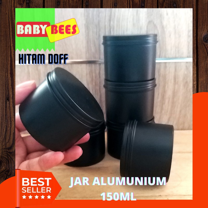 Jual Pot / Kaleng Pomade Alumunium 150 gr Hitam TINGGI Black POTCREAM ...
