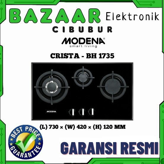 Jual MODENA BH1735 KOMPOR GAS MODENA CRISTA BH 1735 3 TUNGKU BH-1735 ...