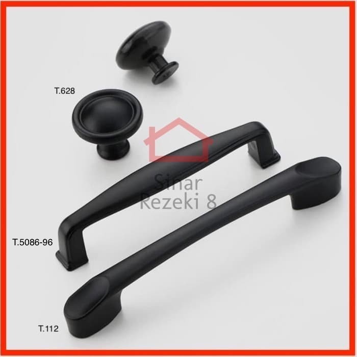 Jual Handle BLACK Tarikan Laci Hitam Minimalis Modern Bulat Gagang Knob ...