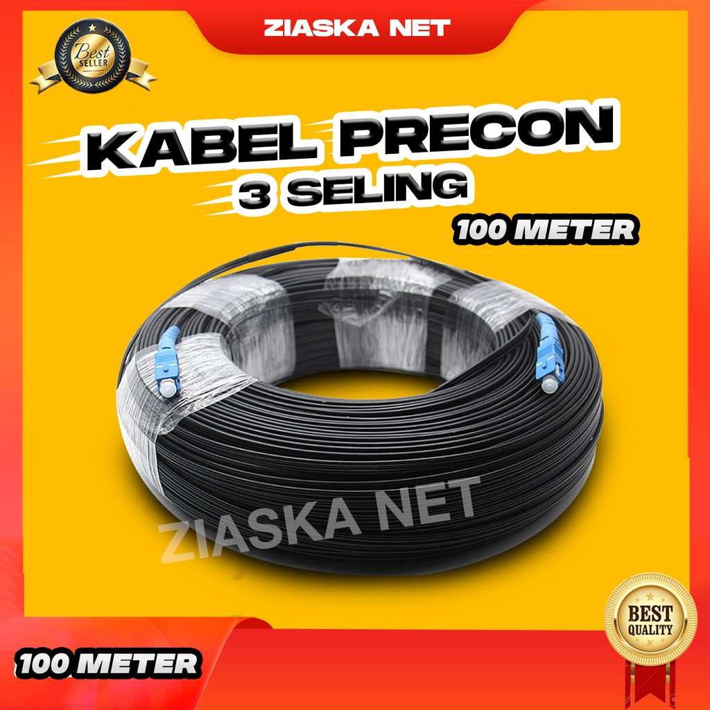Jual Kabel Fiber Optic 100M 3 Seling 1 Core Precon Dropcore FTTH | Shopee Indonesia