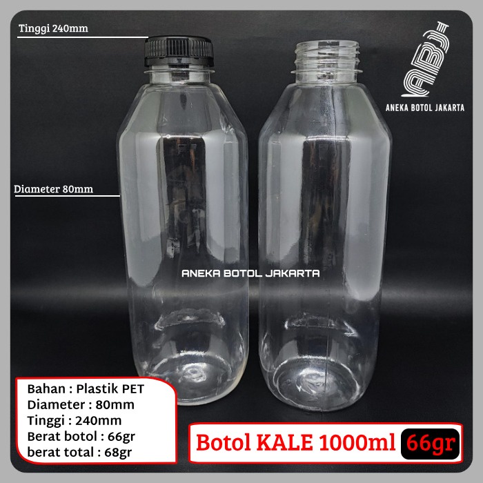 Jual Botol plastik KALE 1000ml berat 66gr tebal keras / botol plastik 1 liter | Shopee Indonesia