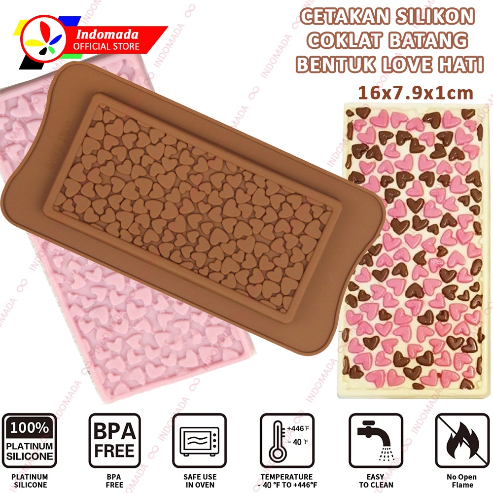 Jual Indomada Cetakan Coklat Batang Besar 16 x 7.9 cm Bentuk Love Hati ...