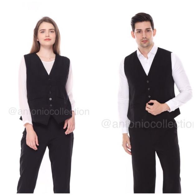 Jual Rompi / Vest Jas Formal Hitam Untuk Seragam Hotel Cafe Restoran ...