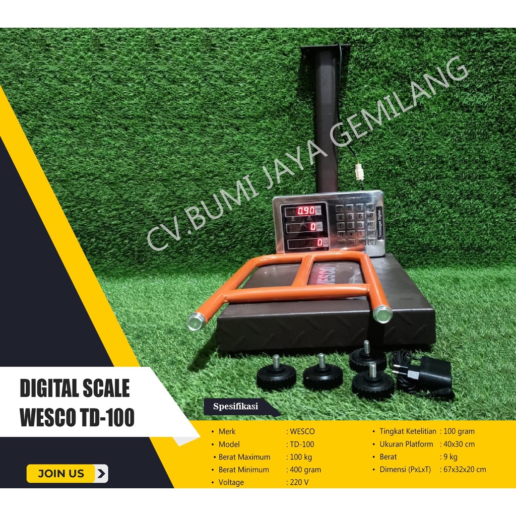 Jual TIMBANGAN DUDUK DIGITAL / DIGITAL SCALE WESCO TD100 KG | Shopee ...