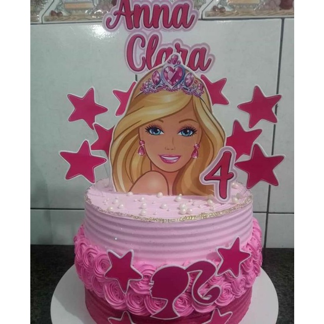 Jual Topper cake kue ulang tahun barbie free nama dan ucapan | Shopee ...