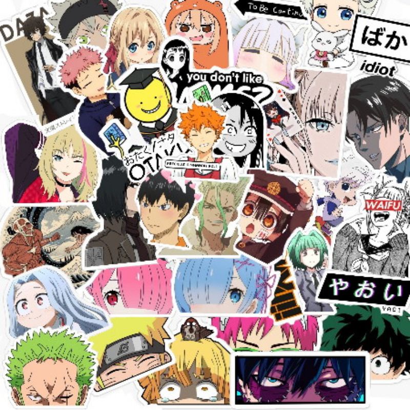 Jual sticker/stiker anime pack RANDOM husbu waifu boys girls aesthetic ...