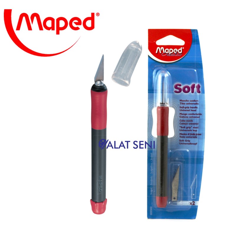 Jual MAPED Scalpel Soft - Maped Scapel Soft Cut Craft Knife (Pen Cutter ...