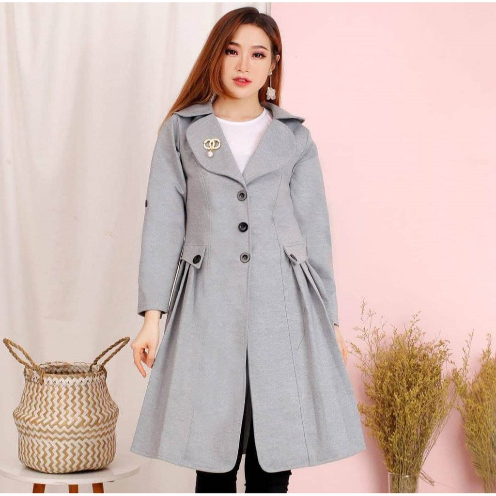 Jual Aria Long Coat Blazer / Outer Panjang Wanita Cewek Kotak Korea ...