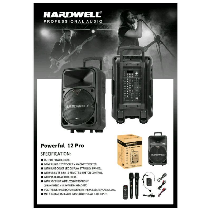 Jual Speaker Portable Hardwell Powerfull 12 PRO 400 Watt RMS Original ...