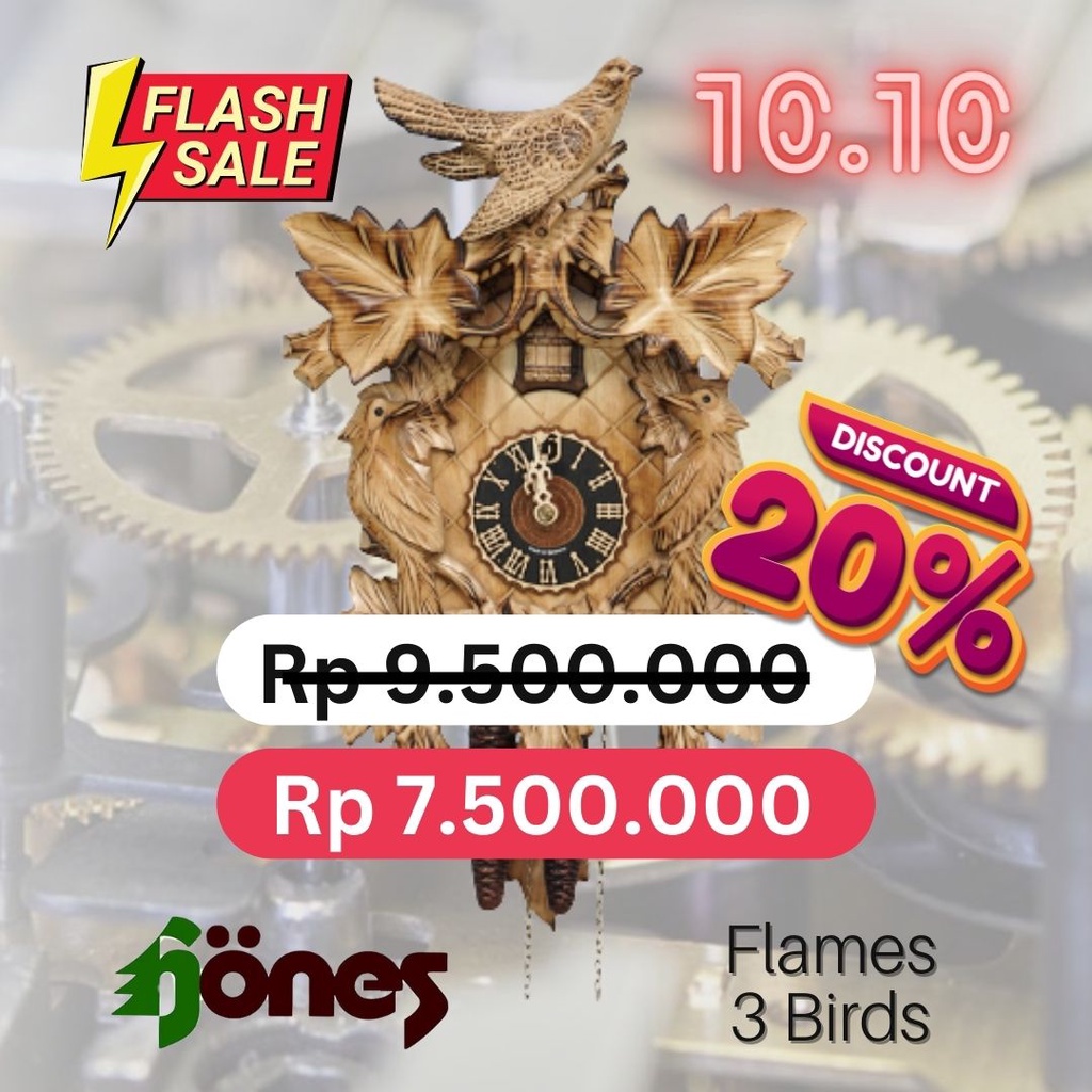 Jual JAM KUKUK TRADISIONAL ASLI JERMAN!! WARNA PUTIH DENGAN 3 BURUNG ...