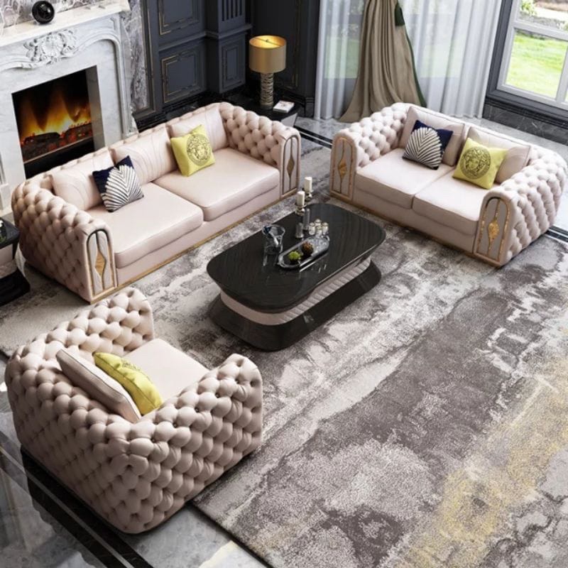 Jual Sofa Kulit 321 Casterfield Modern Minimalis Kursi Ruang Tamu Mewah ...