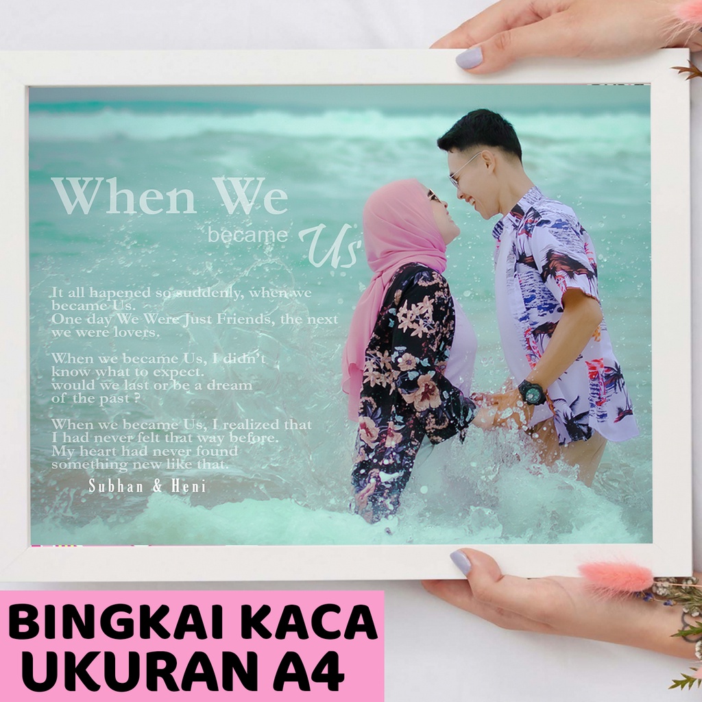 Jual cetak foto plus bingkai kaca/murah cetak foto plus bingkai kaca ukuran A4/hiasan dinding ...