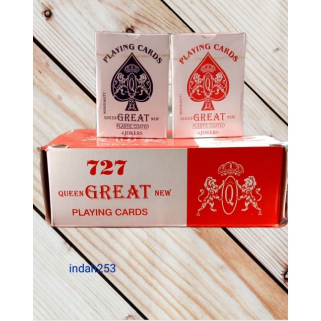 Jual Kartu Remi Playing Card I-Grade 727 per kotak 12 pack Indonesia ...