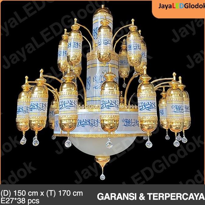Jual Lampu Gantung Ruang Tamu Hias Klasik Antik Timur Arab Emas Cabang ...