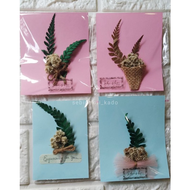 Jual Kartu Ucapan ( greeting card) bunga kering | Shopee Indonesia