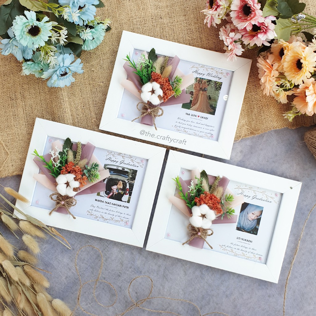 Jual 6R flower in frame kado wisuda buket bunga ultah pernikahan ...