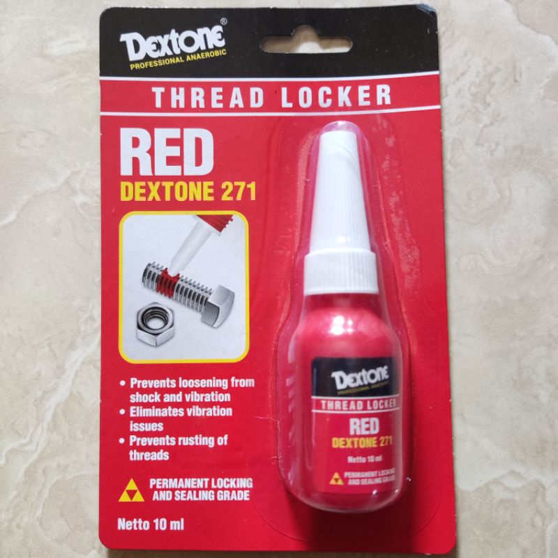 Jual Thread Locker Red Dextone 271 10ml Permanent Locking Sealing Grade ...
