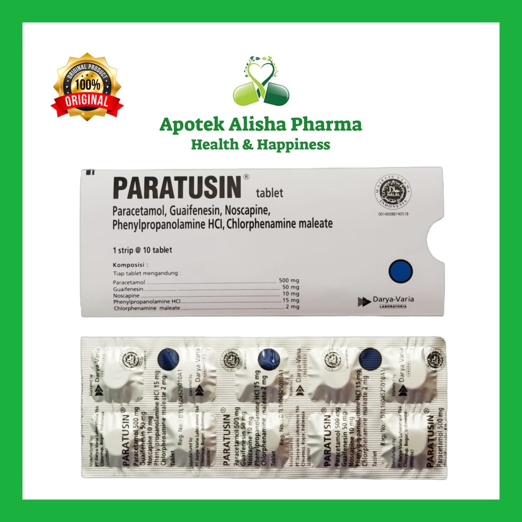 Jual PARATUSIN Strip 10 Tablet - Paracetamol Obat Flu Batuk Demam Pilek ...