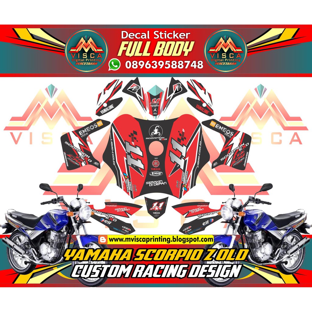 Jual STRIPING MOTOR STICKER MOTOR DECAL MOTOR YAMAHA SCORPIO Z OLD ...