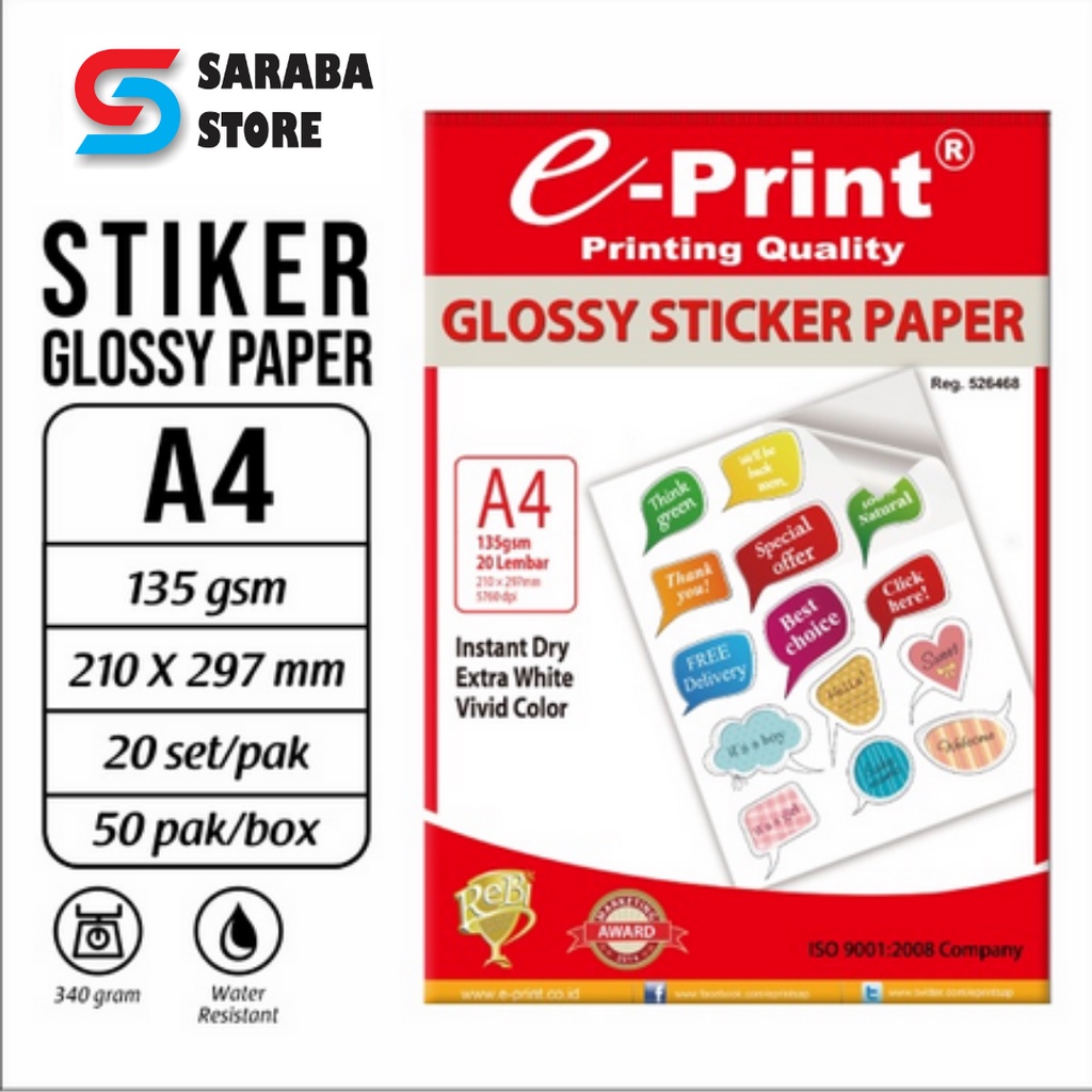 Jual e-print Stiker Glossy Photo Paper A4 | Shopee Indonesia