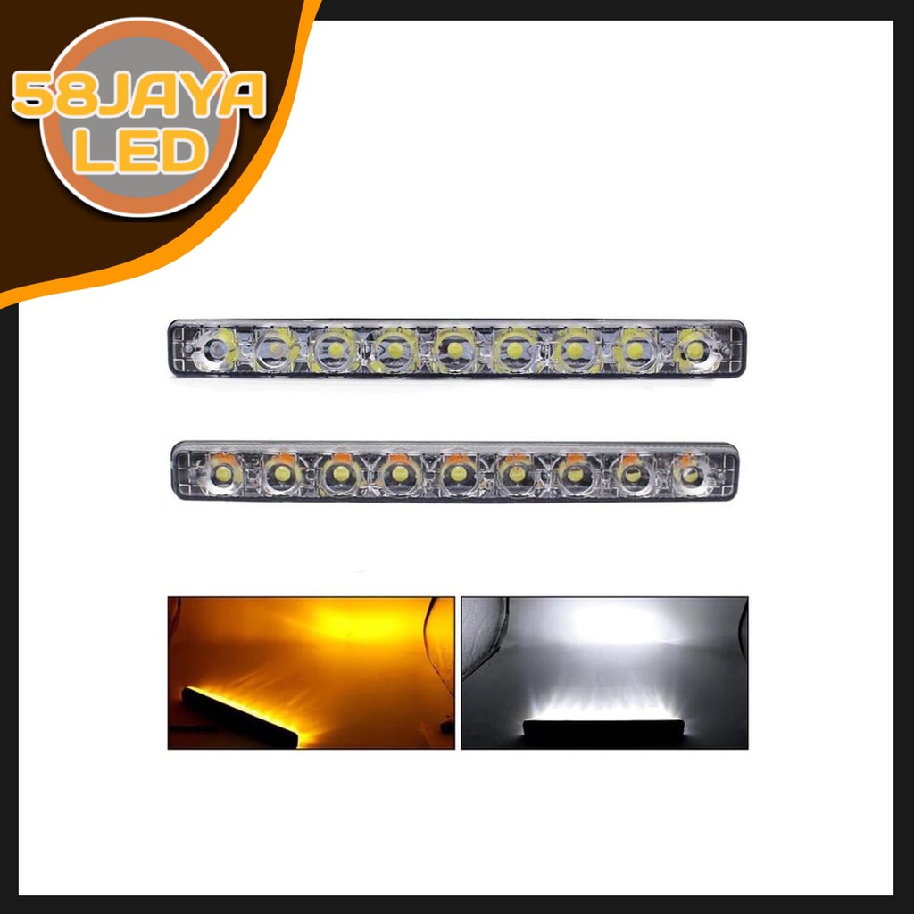 Jual Drl Led Lampu Drl Mobil Running Sen 9 Mata R105 HS | Shopee Indonesia