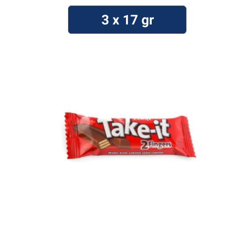 Jual Take-It 2 Fingers Wafer Coklat 3 x 17 gr | Shopee Indonesia