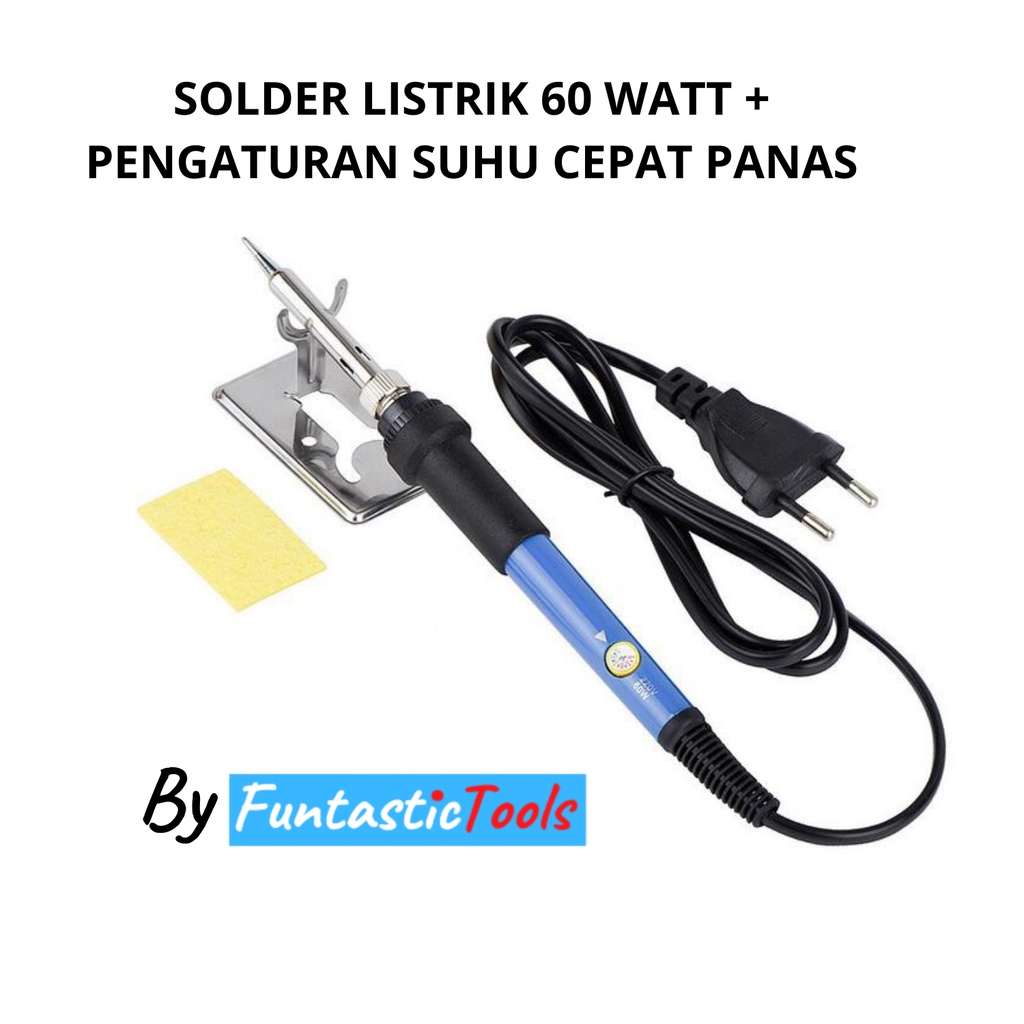 Jual Solder Listrik 60 Watt Adjustable Temperature Cepat Panas Indonesia|Shopee Indonesia
