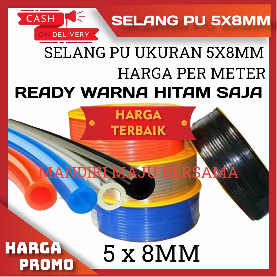 Jual SELANG PU 5 X 8MM PNEUMATIC POLYURETHANE ALAT SIRAM IRIGASI HIDROPONIK FERTIGASI MISTING ...