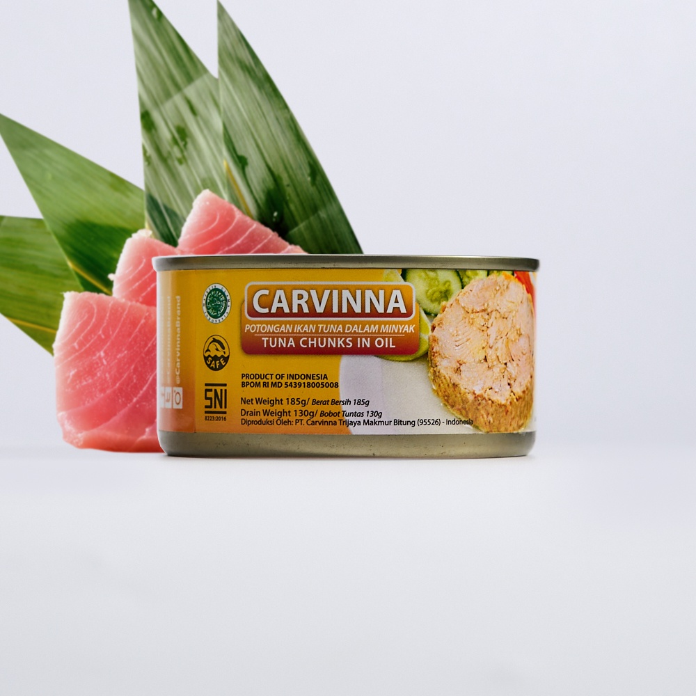 Jual Carvinna Tuna Chunks in Oil (Ikan Tuna Kaleng) | Shopee Indonesia
