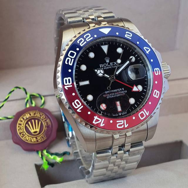 Jual Jam Tangan Pria Rolex GMT MASTER II AUTOMATIC RANTAI DATEJUST ...