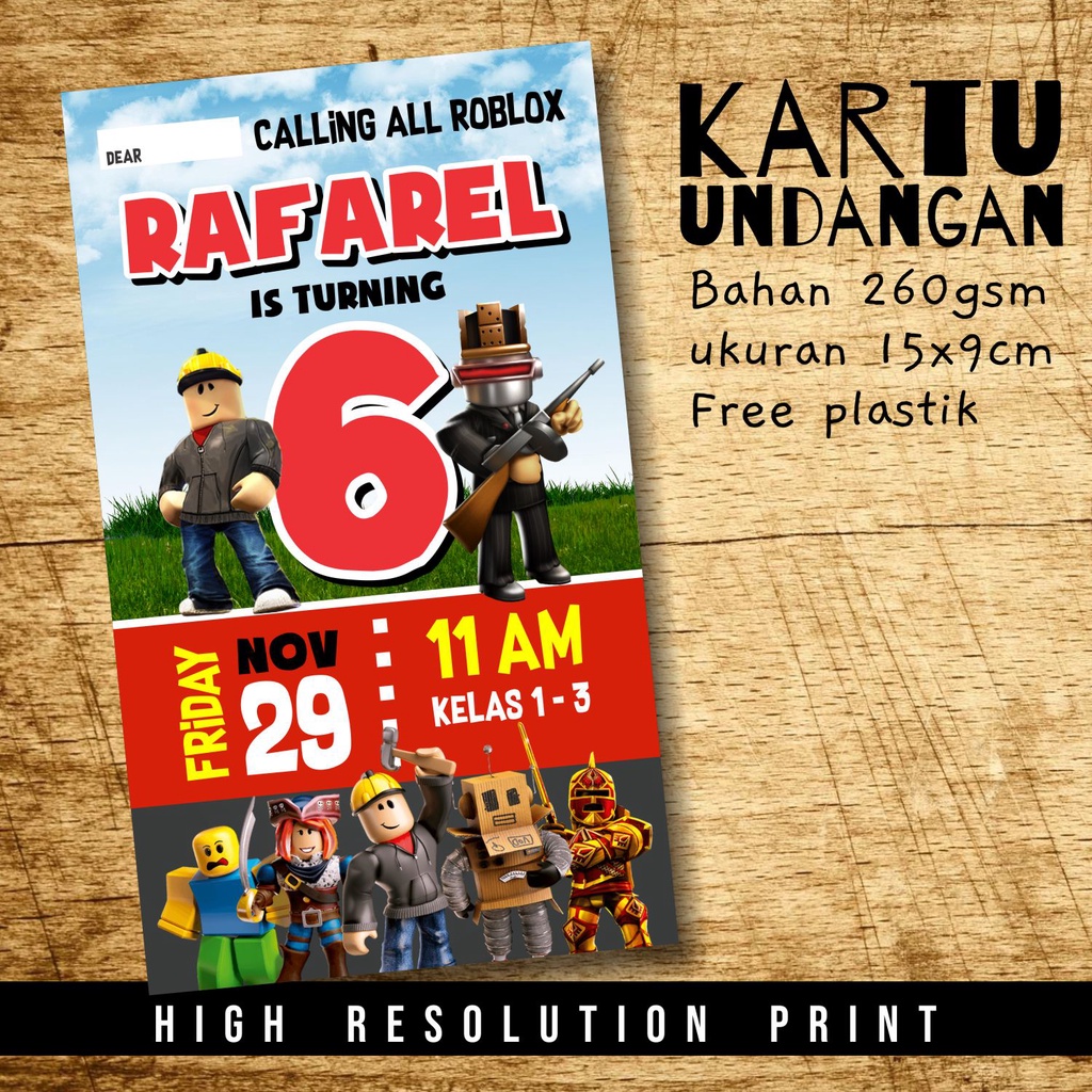 Jual Kartu Undangan Ulang Tahun Roblox | Shopee Indonesia
