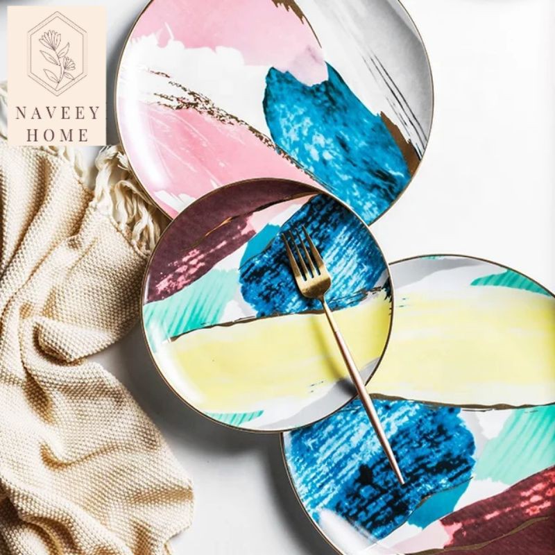 Jual Rainbow Glazed Plate (piring keramik / colorful ceramic plate ...