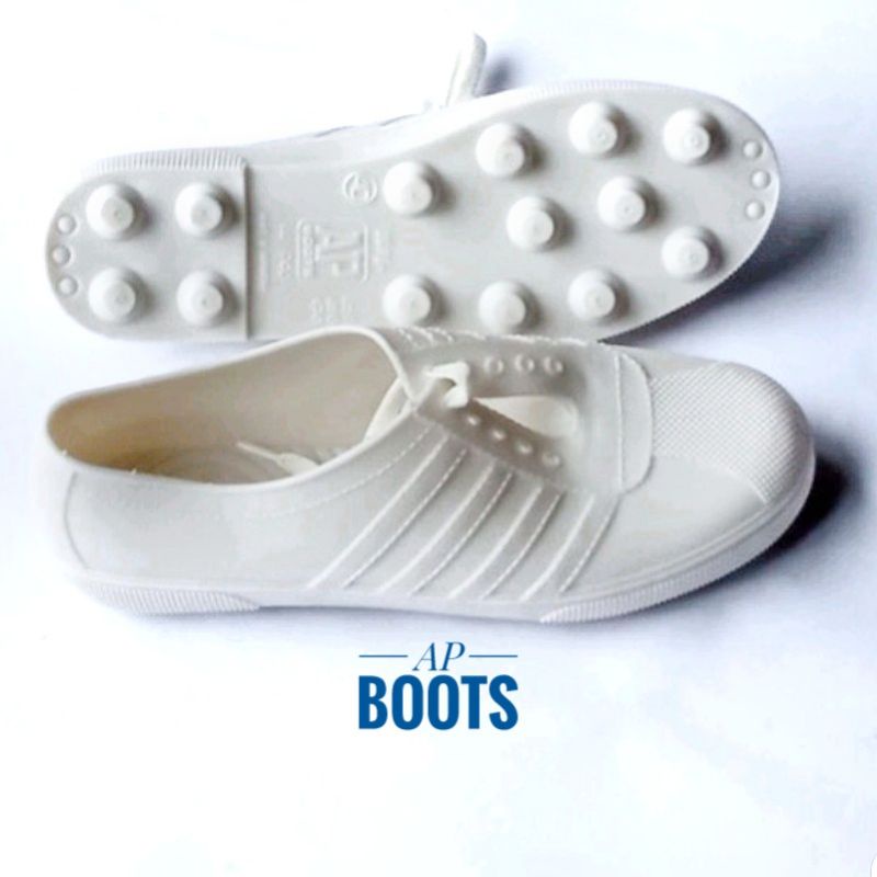 Jual Sepatu petani sawah karet cucuk putih anti air AP boots bangunan ...