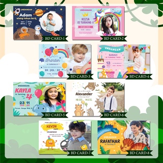 Jual Kartu Undangan Ulang Tahun Anak Free Design | Birthday Card Custom | Kartu Ucapan Ulang ...