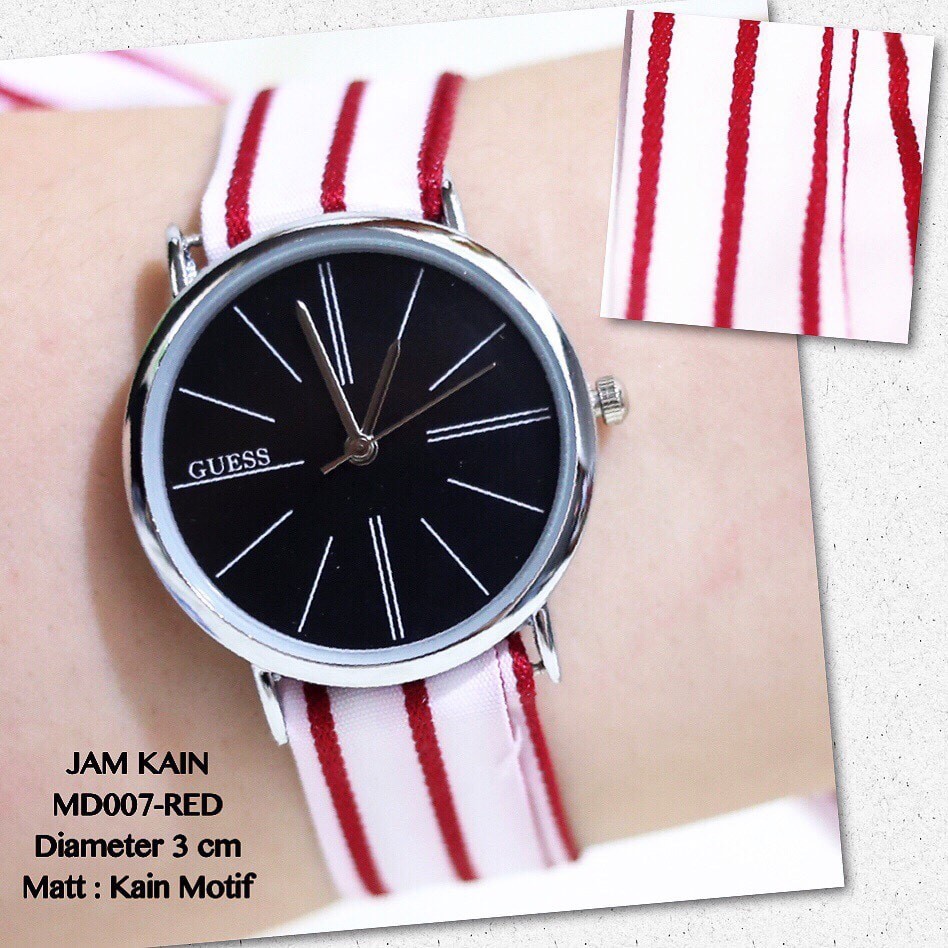 Jual PUSAT JAM TANGAN MURAH WANITA MONOL KAIN LILIT GUESS UNIK SUPPLIER ...