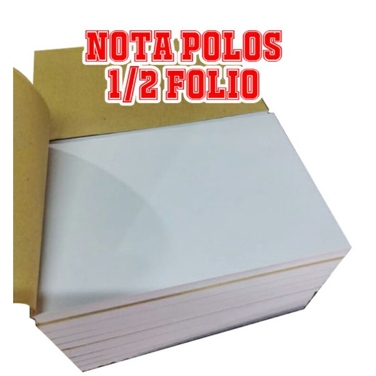 Jual nota polos 1/2 folio (21,5 x 16,5) 2 ply isi 50 set Indonesia ...