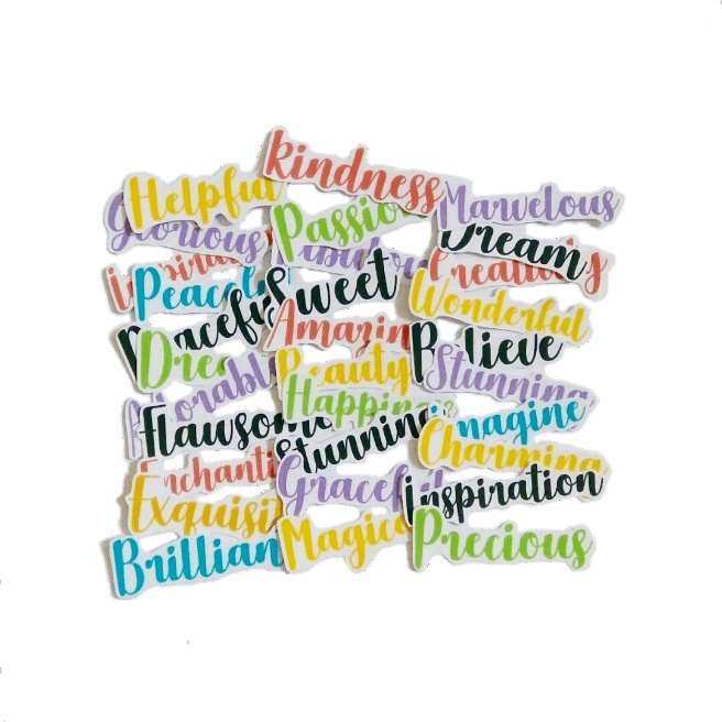 Jual (45 pcs) Sticker aesthetic word stiker journal scrapbook vintage ...