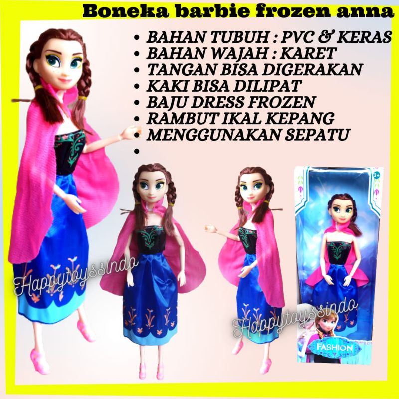 Jual Barbie Muka Karet Edukasi Usia 2 3 4 5 6 7 Tahun Boneka Frozen ...