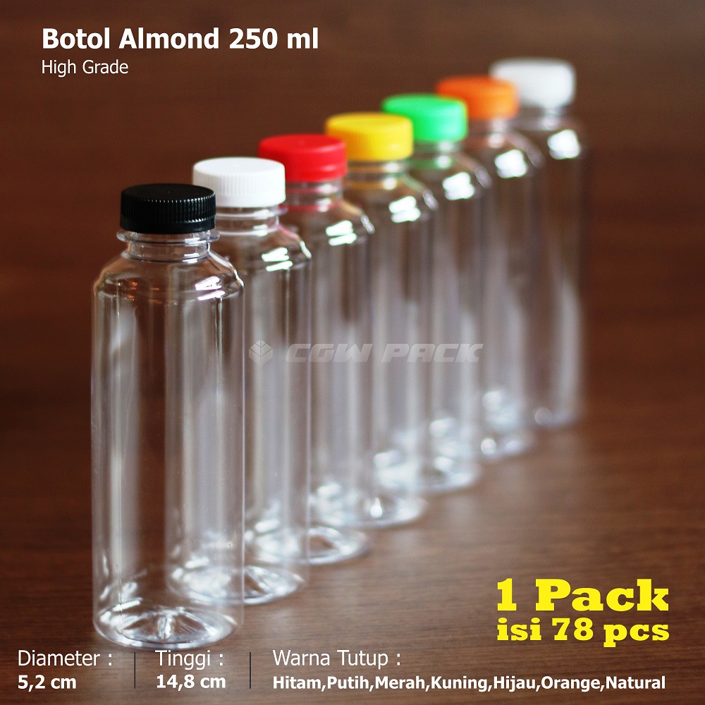 Botol Plastik 250 ml / Botol Almond 250 ml | Shopee Indonesia