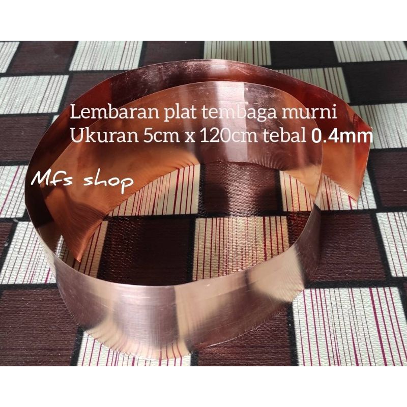 Jual plat tembaga lembaran ukuran 5cm x 120cm tebal 0.4mm murni ...