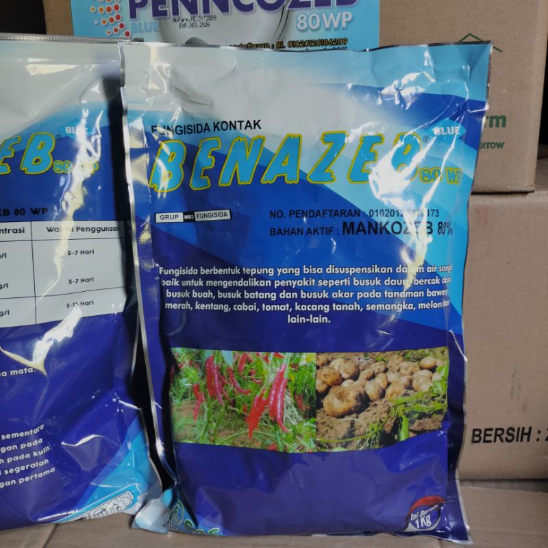 Jual Fungisida Benazeb Blue/Biru 87/80 WP 1Kg Mancozeb/Mankoseb Untuk ...