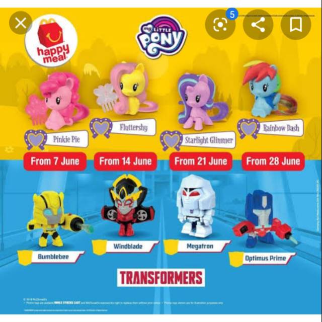 Jual Happy Meal MCDONALD'S Transformer s N Litte Pony. | Shopee Indonesia