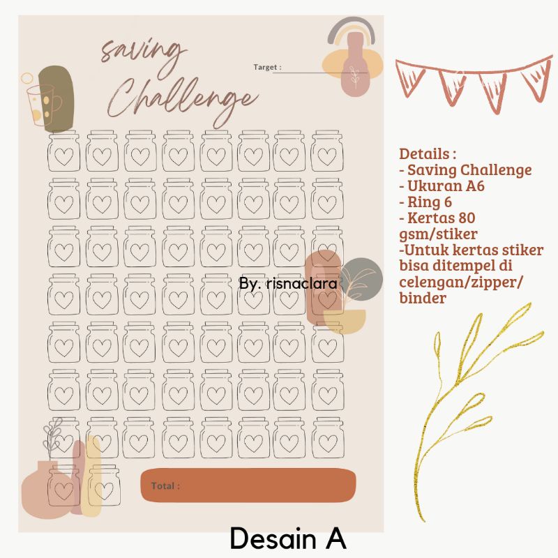 Jual Isi 5 Lembar/ Saving Challenge/ Saving Traker/ Saving Jar/ Sinking ... Jual Isi 5 Lembar/ Saving Challenge/ Saving Traker/ Saving Jar/ Sinking ...