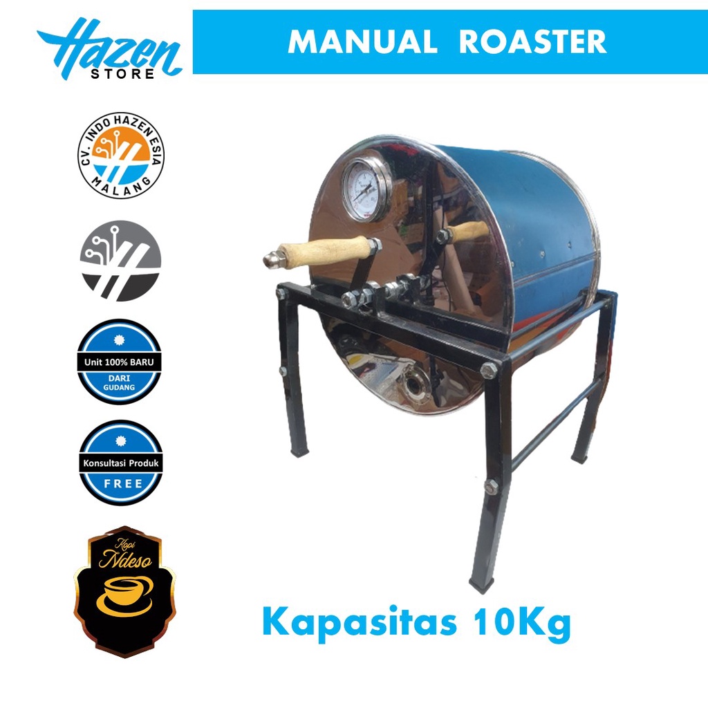 Jual Alat Sangrai Roasting Kopi Kacang Manual Kapasitas 7,5Kg & 10Kg by HAZENstore | Shopee ...