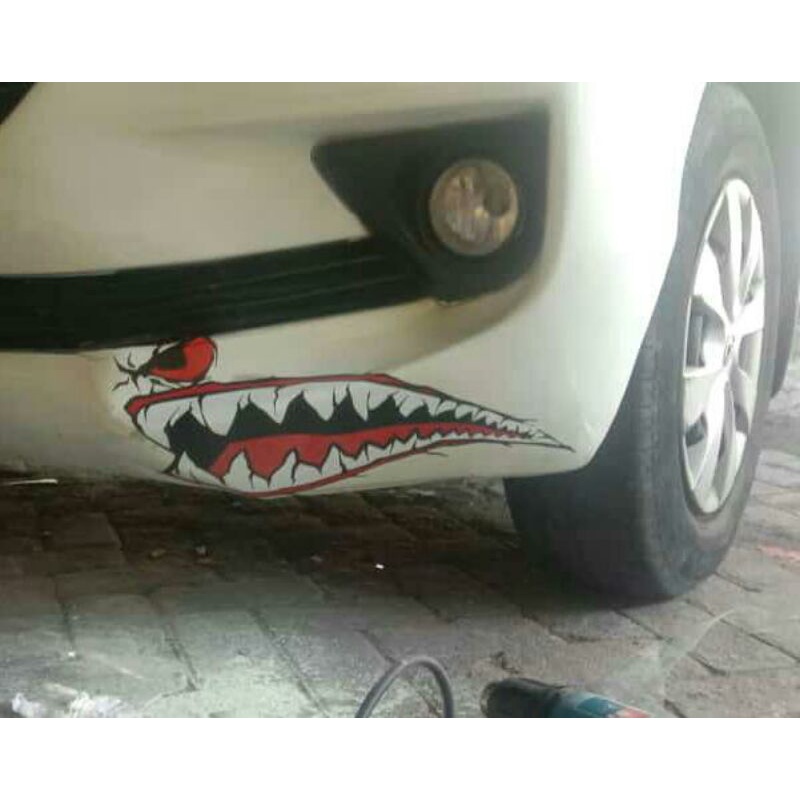 Jual Stiker Gambar Shark Gigi Hiu Motor Mobil Momo Sticker | Shopee ...